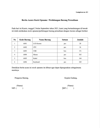 5 Dokumen Stock Opname, Wajib Ada Dalam Gudang!