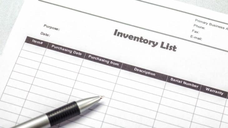 Contoh Daftar Inventaris untuk Mencatat Persediaan Barang