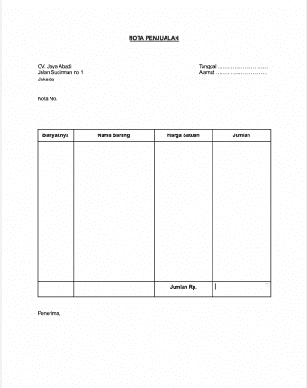 Nota Penjualan: Pengertian, Cara Membuat, dan Contoh