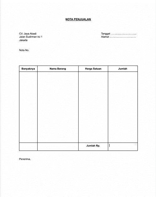 Nota Penjualan: Pengertian, Cara Membuat, dan Contoh