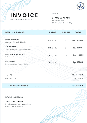 Template Invoice Format Excel dan Word, Download Yuk!