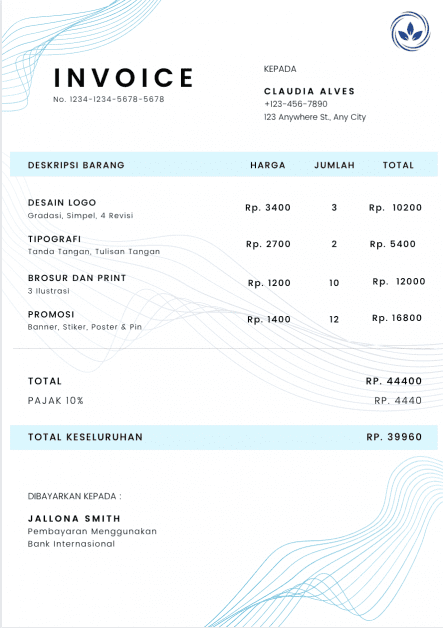 Template Invoice Format Excel dan Word, Download Yuk!