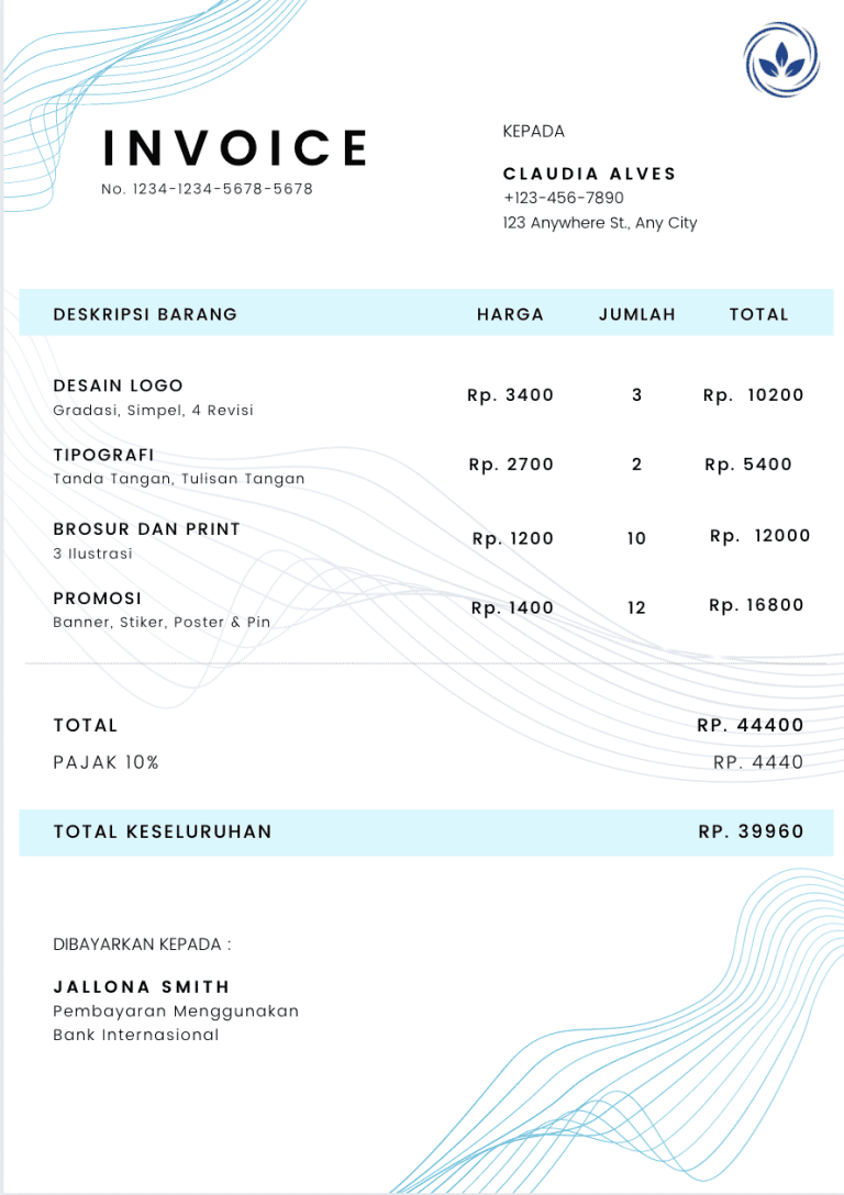 Template Invoice Format Excel dan Word, Download Yuk!
