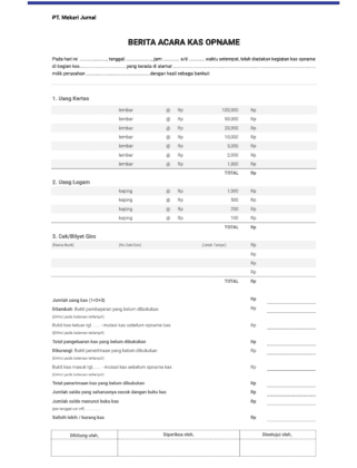 Prosedur Cash Opname (Download Contoh Berita Acara)