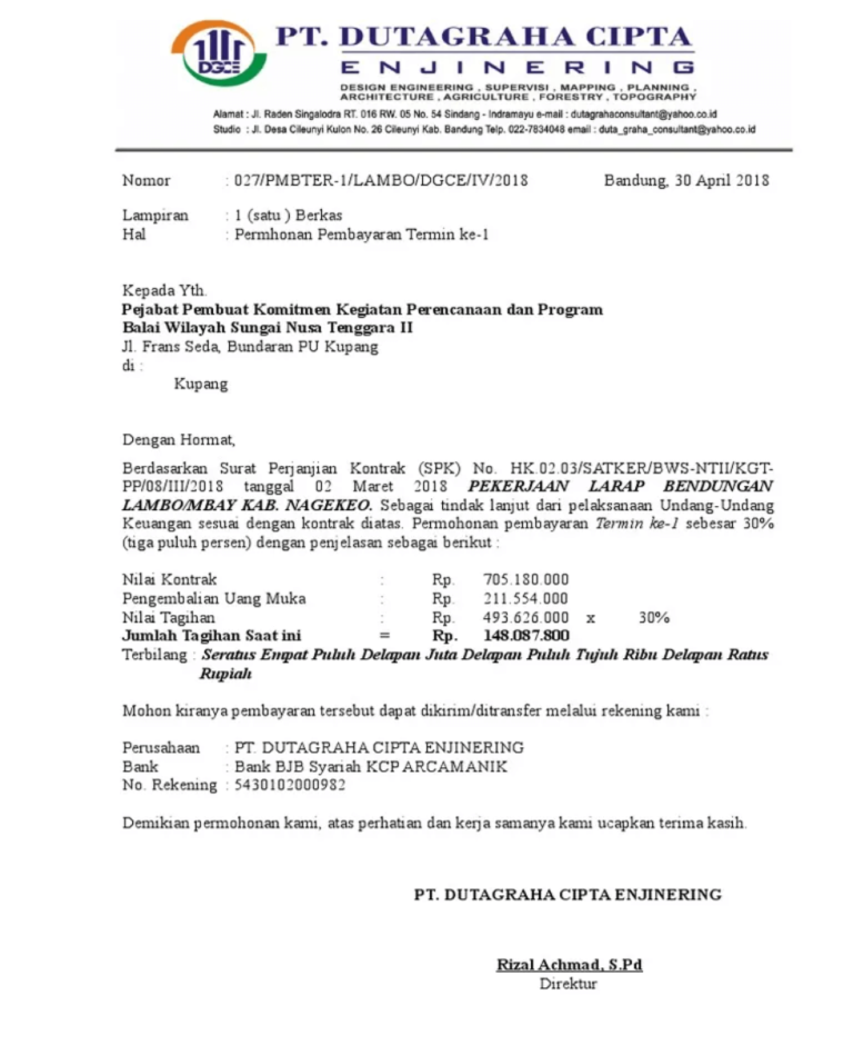 11 Contoh Surat Permohonan Pembayaran Piutang