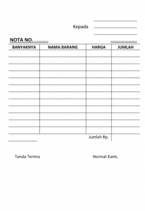 Kumpulan Nota Kosong Format PDF Siap Download!