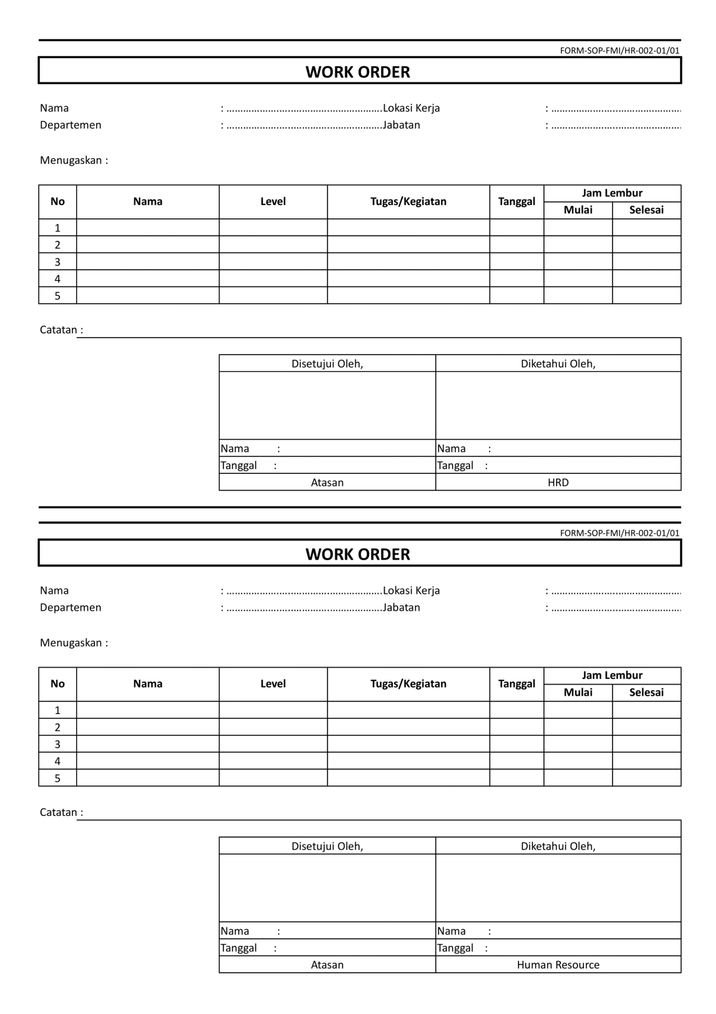 Pentingnya Surat Perintah Kerja (Work Order) dalam Rantai Produksi