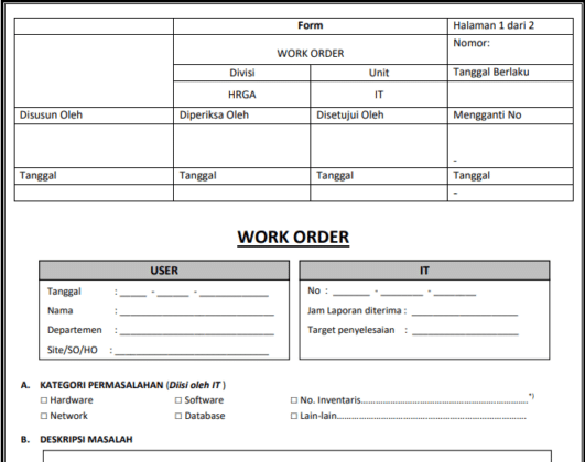 Pentingnya Surat Perintah Kerja (Work Order) dalam Rantai Produksi