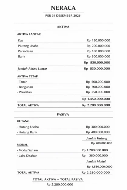 Laporan Neraca Perusahaan Dagang: Pengertian, Cara Membuat dan Contoh ...